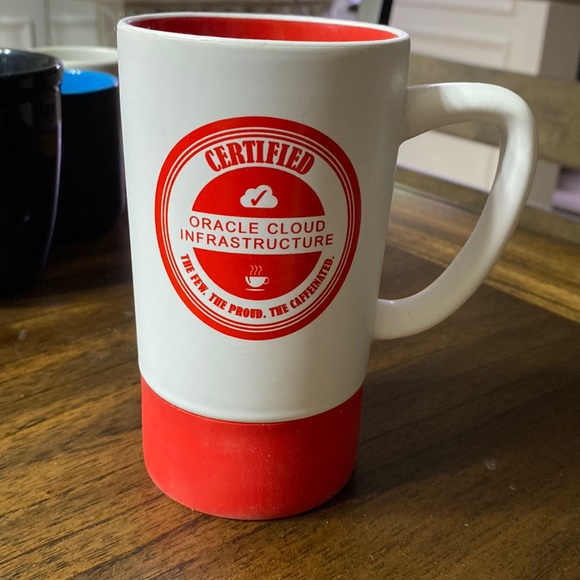 oracle | Kitchen | White And Red Oracle Large Coffee Cup With Red ...